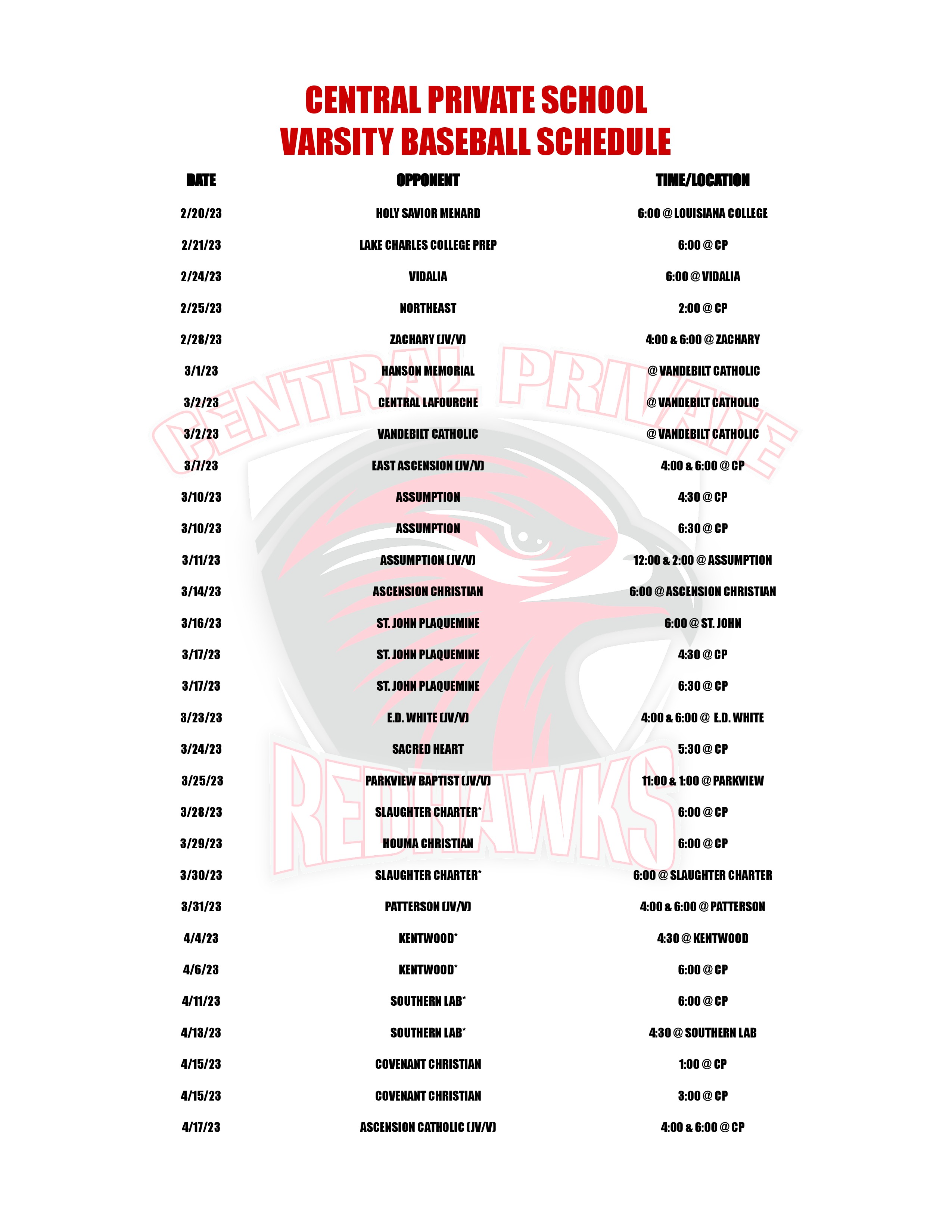 Baseball - Central Private School